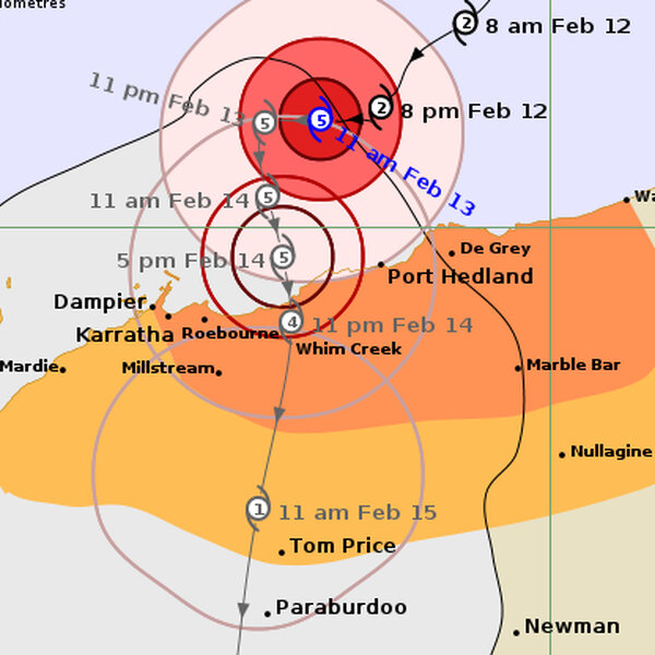 Tropical Cyclone Zelia reaches maximum intensity off WA's north coast ...
