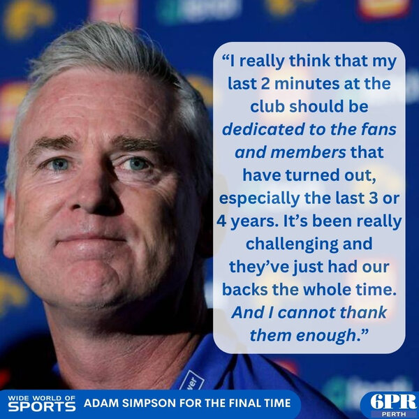 Adam Simpson for the Final Time on Wide World of Sports - Wide World of ...